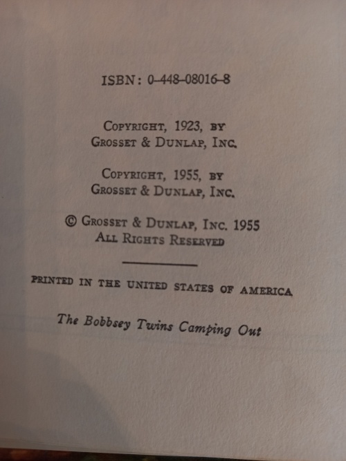 The Bobbsey Twins Nr 16 - Camping Out by Laura Lee Hope (1955 ...
